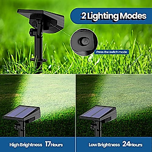 GUMGLEX Solar Spot Lights Outdoor, 40LED Solar Lights Outdoor Waterproof Spotlights, 2 Lighting Modes Solar Powered Garden Lights for Yard Landscape Lighting - 2 Pack