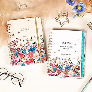 Planner 2023-2024 - 2023-2024 Planner, July 2023 - June 2024, Weekly & Monthly Planner 2023-2024 with Monthly Tabs, 6.4" x 8.5", Inner Pocket, Thick Paper, Colorful Flower