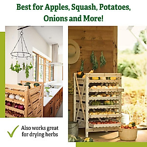 Gardener's Supply Company Orchard Garden Harvest Rack, Sturdy 6 Drawer Wooden Vegetable & Fruit Storage Cabinet Kitchen Organizer | For Vegetables, Fruits & Herb Drying