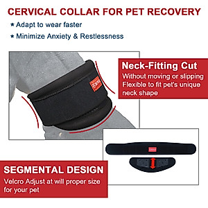 BUVUB Dog Cervical Collar Neck Brace, Help Pets Recovering From Vertebral Neck Injuries Sprains, Hernias Prevent Pets From Anti-bite Lick Wound Healing, Wounds and Rashes, Accelerated Recovery (Large)