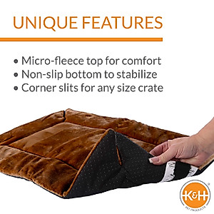 K&H Pet Products Self-Warming Dog Crate Pad, Self Heating Cat Mat, Portable, Machine Washable, No Electric Needed, Adjustable Fit, Non-Slip, Great for Cat Window Perches - Extra-Small 14 X 22in Mocha