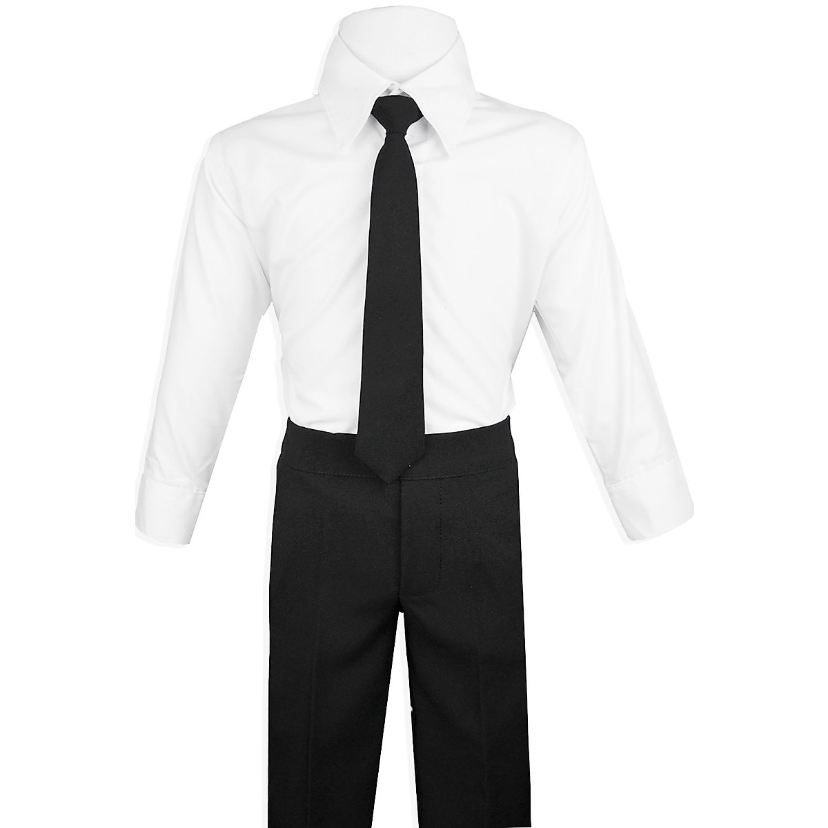 Black n Bianco Boys Suit with Tie for Toddlers and Infants. (X-Large 18-24 Months, Black)