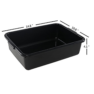 Cinkyou 5 Packs 8 L Commercial Bus Tub /Tote, Small Plastic Utility Boxes, Black