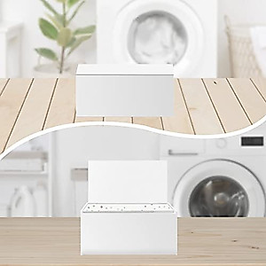 Watpot Acrylic Laundry Dryer Sheet Holder, Clear Dryer Sheets Container with Lid for Laundry Room, White