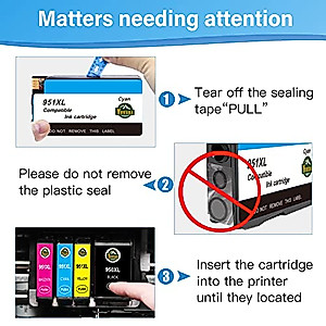 YUUSHA 950XL 951XL Compatible Ink Cartridge Replacement for HP 950 951 Ink Catridges Combo Pack, for OfficeJet Pro 8600 8610 8620 8630 8625 8615 8100 8640 276DW 251DW 271DW Printe 5Packs