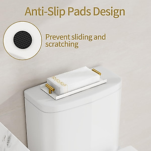 STWWO Napkin Holder for Bathroom, Guest Towel Holder Tray for Bathroom, White Guest Napkin Holders with Golden T-Handle, Disposable Hand Towel Tray for Guest Room, Table, Kitchen