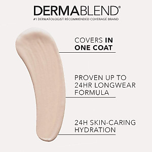 Dermablend Cover Care Concealer, Full Coverage Concealer Makeup and Corrector for Under Eye Dark Circles, Acne & Blemishes, 24-Hr Hydration, Matte Finish, XL Applicator