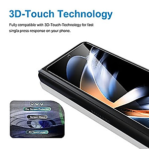 LYWHL [2-Pack for Samsung Galaxy Z Fold 4 Screen Protector, HD Clear Tempered Glass Protector Film for Galaxy Z Fold 4 5G 6.2 Inch, Anti Scratch Bubble Free Case Friendly Easy Install - Transparent