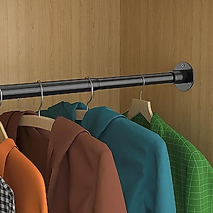 Closet Rods for Hanging Clothes - Heavy Duty Closet Poles 43-74 Inches - Adjustable Closet Rod Extender Hanging - Space Saving Closet Bar for Hanging Clothes, Laundry Room, Mud room, College Dorm