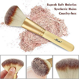 Matto Makeup Brushes 10-Piece Golden Makeup Brush Set with Foundation Powder Mineral Eye Face Make Up Brushes Holder