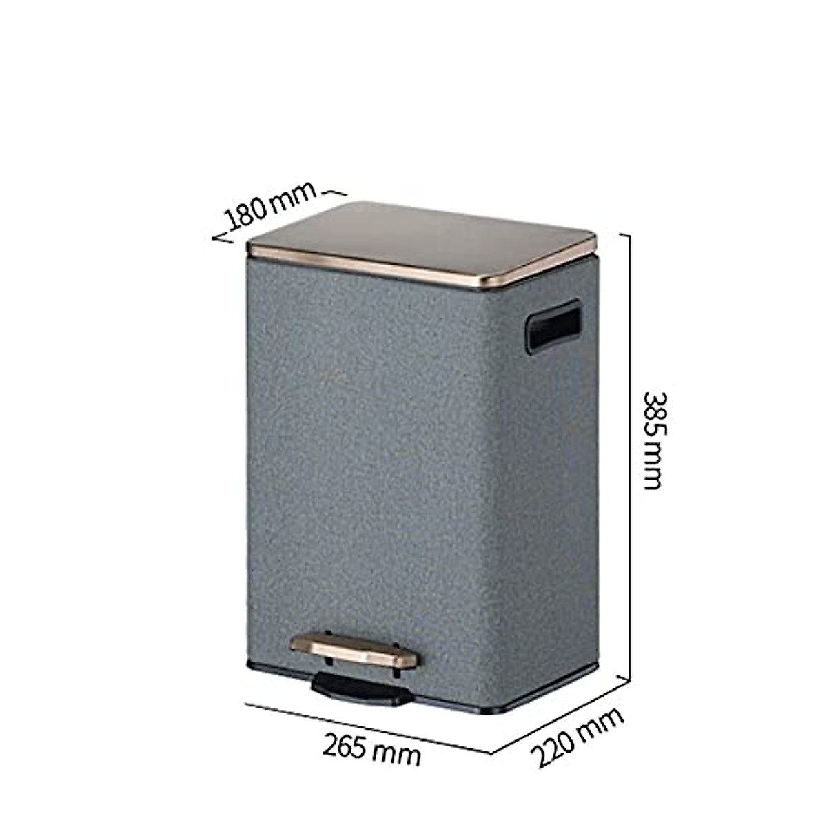 TETARI Trash Can Trash Can Household Living Room Stainless Steel Gray Multi-Specification with Cover Kitchen Bathroom Toilet (Size : Medium)