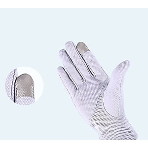 ITODA Summer Driving Gloves Men Anti-UV Protection Sunscreen Touchscreen Cooling Mesh Breathable Gloves Cycling Riding Full Palm Sport Non-Slip Grip Motorcycle Golf Mittens