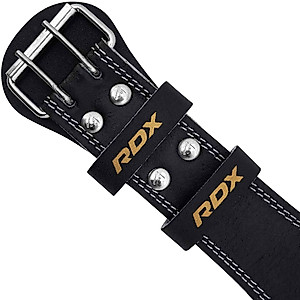 RDX Weight Lifting Belt Gym Exercise Workout, 6 inch Leather Padded Lumbar Back Support Men Women, 10 Adjustable Holes, Powerlifting Bodybuilding Deadlift, Squat Fitness Strength Training Equipment