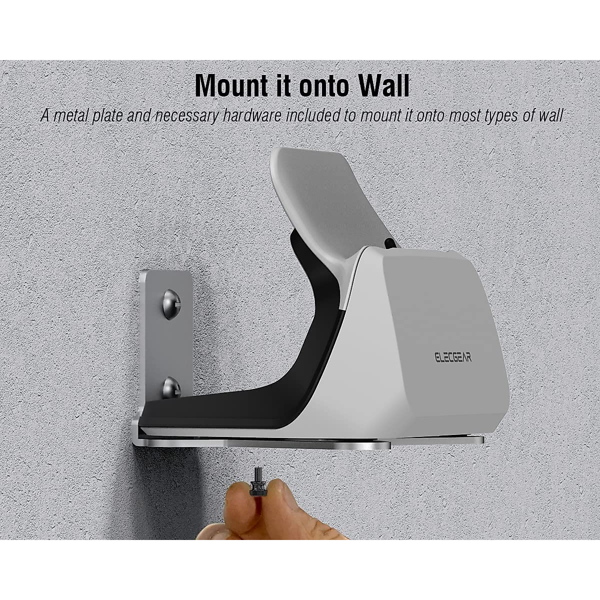 ElecGear Solo Charging Dock for PS5 Controller, Wall Mount and Desktop Dual Purposes USB Charger Stand Docking Station for Single Playstation 5 DualSense Wireless Controller