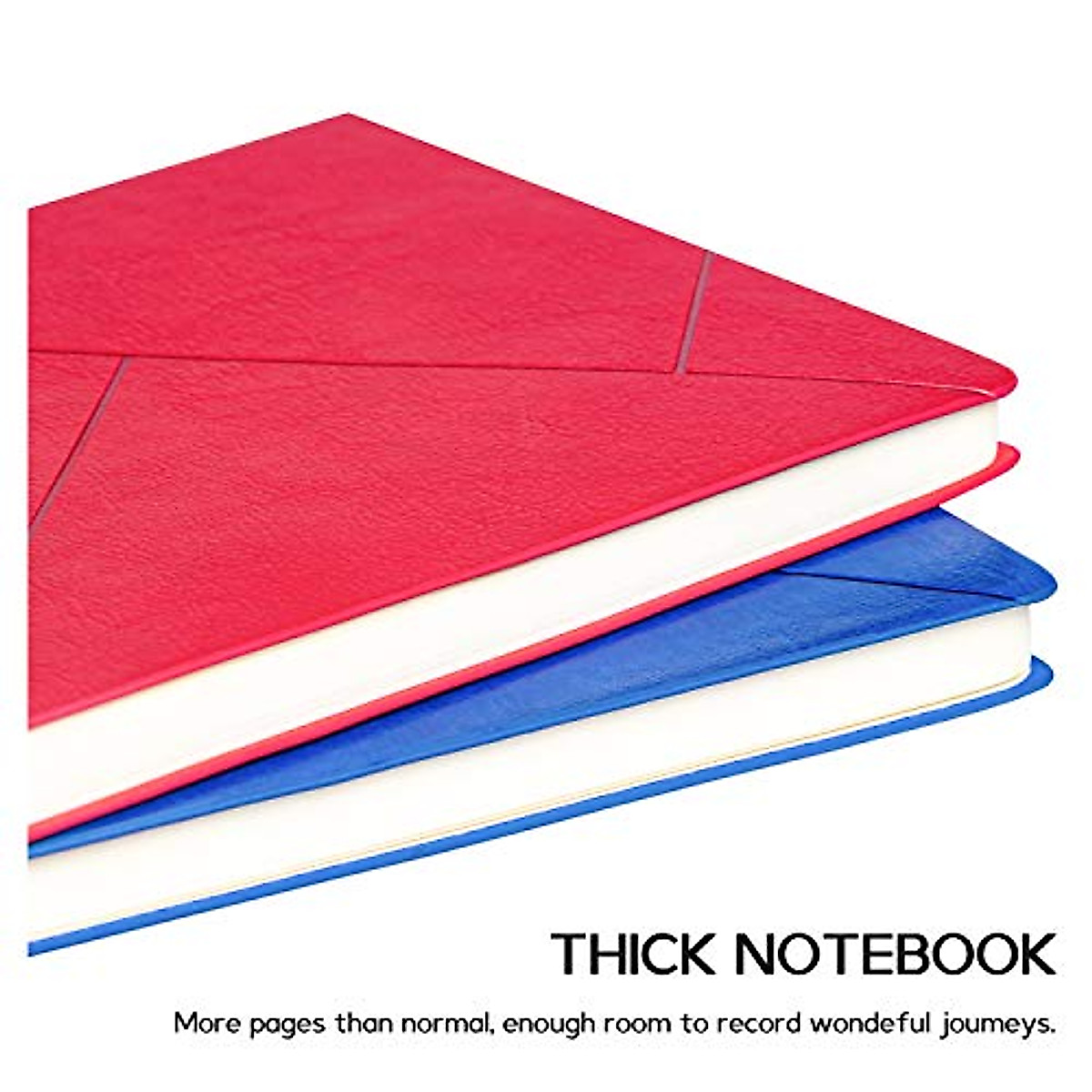 EMITEC Leather Composition Journal Notebook - Classic A5 Wide Ruled Writing Subject Notepad Colorful Hardcover Travel Diary Journals Notebook for Students 100 Sheets/Random Color Set of 3