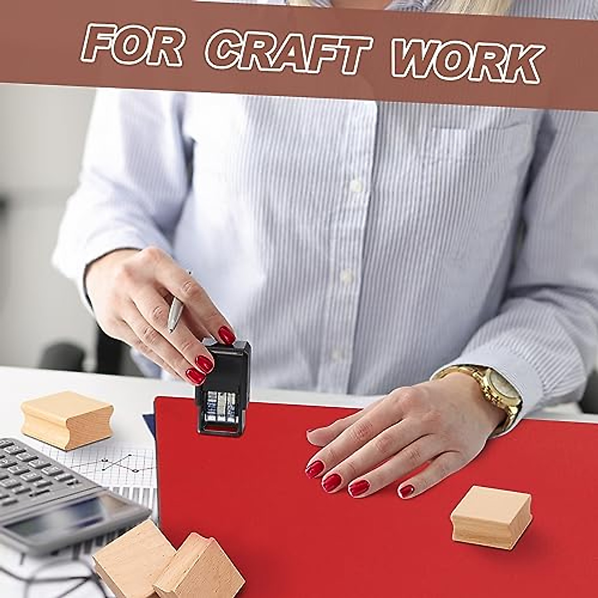 Sasylvia 10 Pcs Blank Hard Wood Rubber Stamp Mounts with A4 Size Grey Rubber Stamp Sheet Laser Engraver Accessories Rubber Stamp Carving Tools Soft Rubber Mat Carving Blocks (Red, 1.57 x 1.57 Inch)