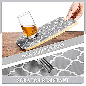 Glotoch Non Slip Shelf Liner 24 Inch Wide, Non Adhesive Drawer Liner, Waterproof Shelf Liners for Kitchen Cabinets/Refrigerator/Wire Shelving/Bathroom/Pantry-Heavy Duty, Durable, Grey Quatrefoil