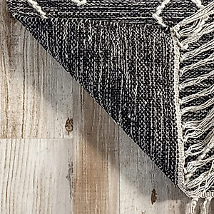 nuLOOM Cheryl Cotton Flatweave Diamond Trellis Tassel Area Rug, 6' x 9', Grey