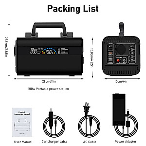 BATINO 600W/577Wh Portable Solar Power Station (Peak 1000W), Solar Generator with PD 60W Quick Charge, 3.0 Fast Charging Port,3 x Pure Sine Wave AC Outlets & LED Flashlight