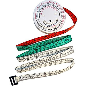 BMI Tape Measure, Measuring Tape for Body and Body Mass Index Color Calculator Retractable Measuring Tape 150cm/60inches for Body
