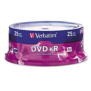 Verbatim AZO DVD+R 4.7GB 16X Surface - 25pk Spindle - 2 Hour Maximum Recording Time