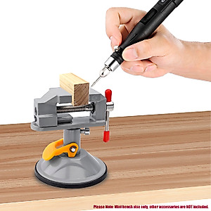 Yakamoz Mini Bench Vise 360 Degree Suction Vise Small Table Vice Clamp Workbench Vise for Jewelry Making DIY Wood Craft Carving Breads Drilling Bed Tool