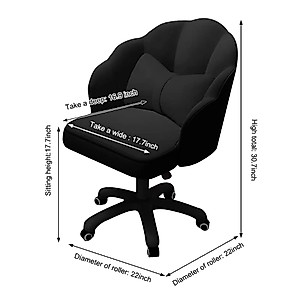 Home Office Desk Butterfly Chair with Mid-Back Upholstered Modern Tufted Computer Task Chair Swivel Height Adjustable Velvet Accent Chair………