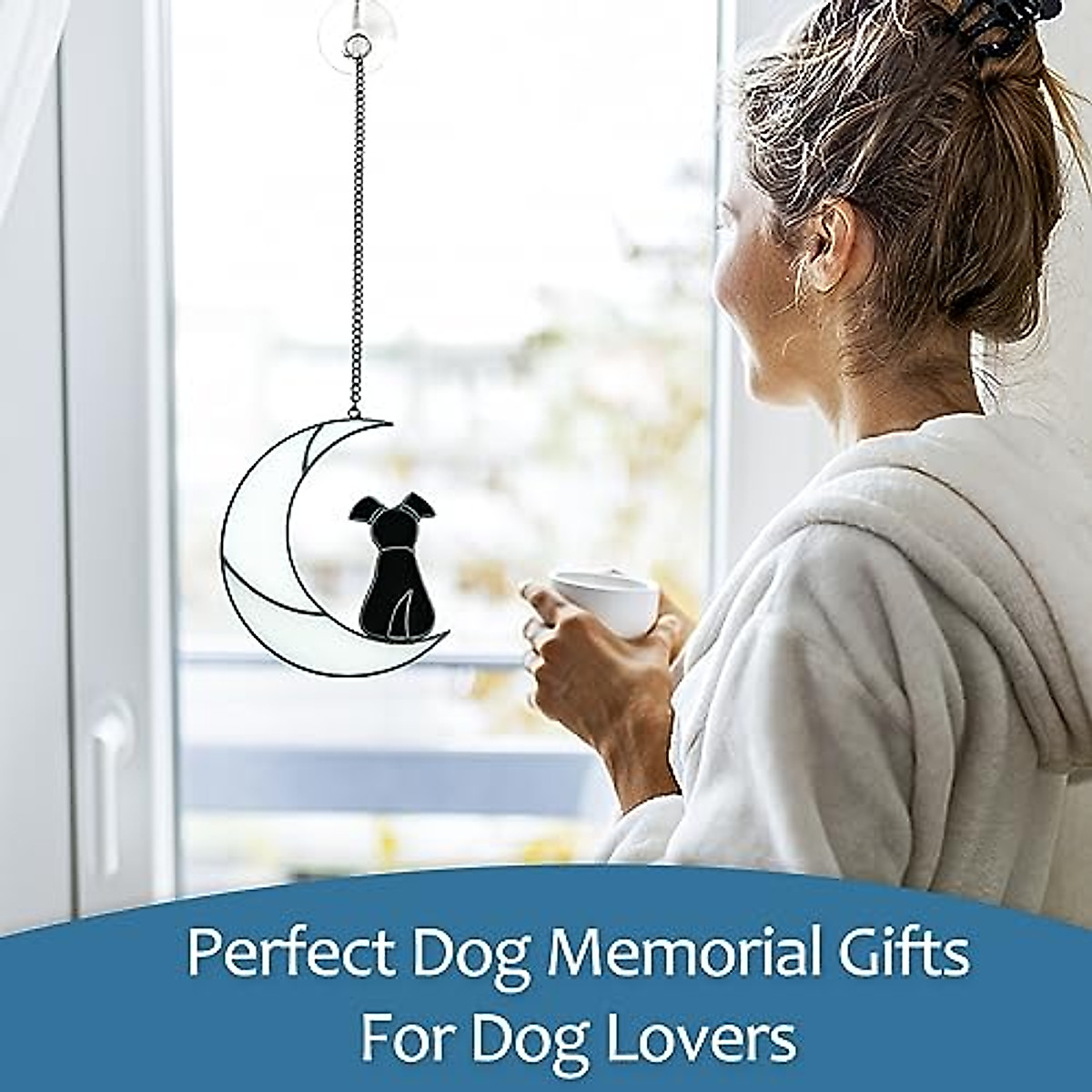 Sobotoo Dog Memorial Gifts for Loss of Dog, Loss of Dog Sympathy Gift, Dog Memorial Gifts for Dog Lovers, Pet Sympathy Gifts for Dogs, Pet Memorial Gifts, Suncatcher Stained Glass Window Hanging