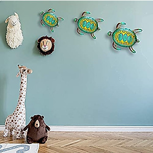 Erbacan Sea Turtle Wall Metal Art Decor,Feng Shui Outside House warming Gift Wall Decorations,Beach Theme for Garden Bathroom Outdoor Fence Patio Pool -Green