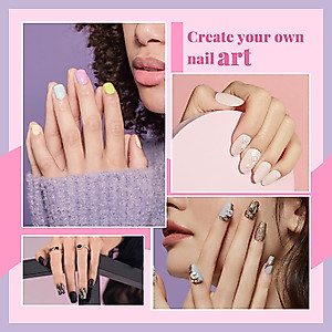 Clear Coffin Nail Tips Set, MORGLES 500pcs Long Nail Tips for Acrylic Nails Professional Half Cover Ballerina French Nail Tips Fake Nails Kit with Nail Glue, Clipper, Files, Cuticle Pusher and Fork