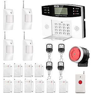 AGSHOME Security Alarm System 99+7 Zone Auto Dial GSM SMS Home Burglar Security Wireless GSM Alarm System Detector Sensor Kit Remote Control