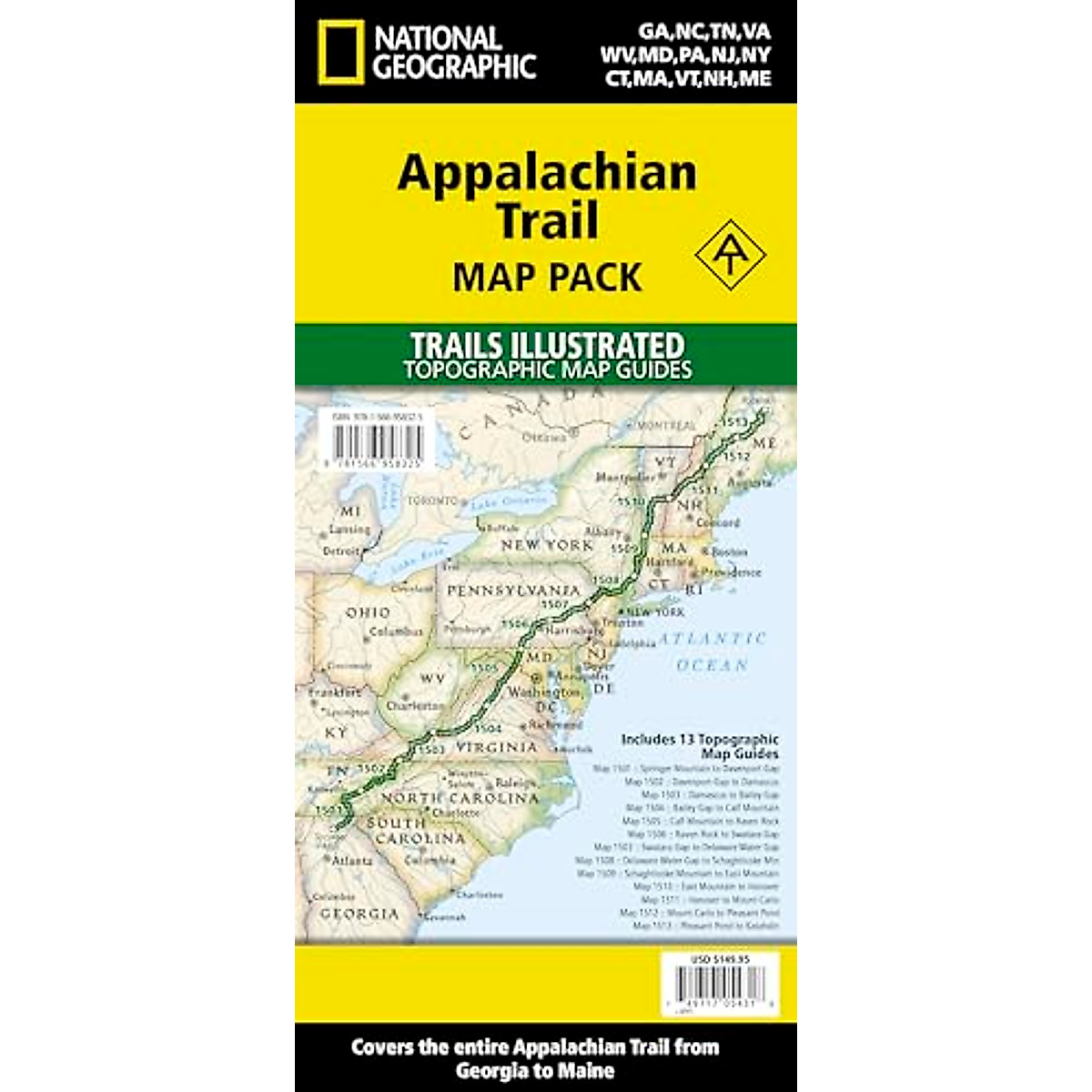 Appalachian Trail (National Geographic Trails Illustrated Map) - 13 Map Bundle
