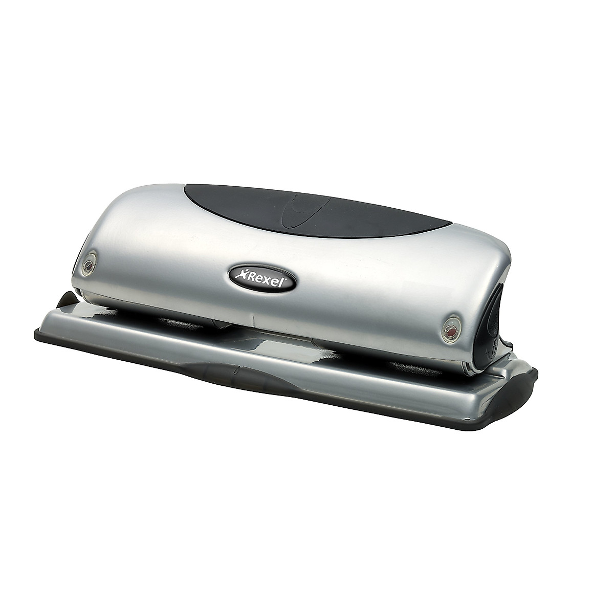 Rexel Precision 425 4 Hole Punch, 25 Sheet Capacity, Paper Alignment Indicator, Metal, Silver/Black, 2100753