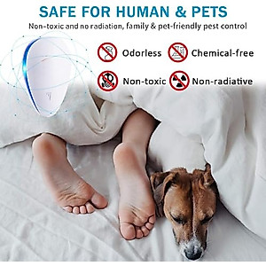 Ten KiKi Ultrasonic Pest Control Repeller, Plug-in Ultrasonic Pest Control Repellent for Mouse, Bug, Rodent, Insects, Cockroach, Mice, Spider, Ant, Mosquito& Rats Indoor Use Repeller 6 Packs