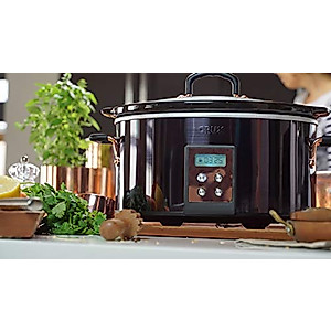 CRUX 6-Quart Programmable Digital Slow Cooker with 20 Hour Digital Countdown Timer, Black