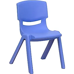 Flash Furniture 10 Pack Blue Plastic Stackable School Chair with 12'' Seat Height