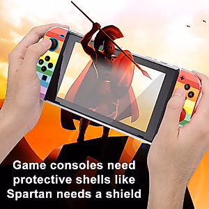 Gay Pride LGBT Rainbow Printed Protective Case Cover Compatible with Switch Game Console Controller with Holder Stand