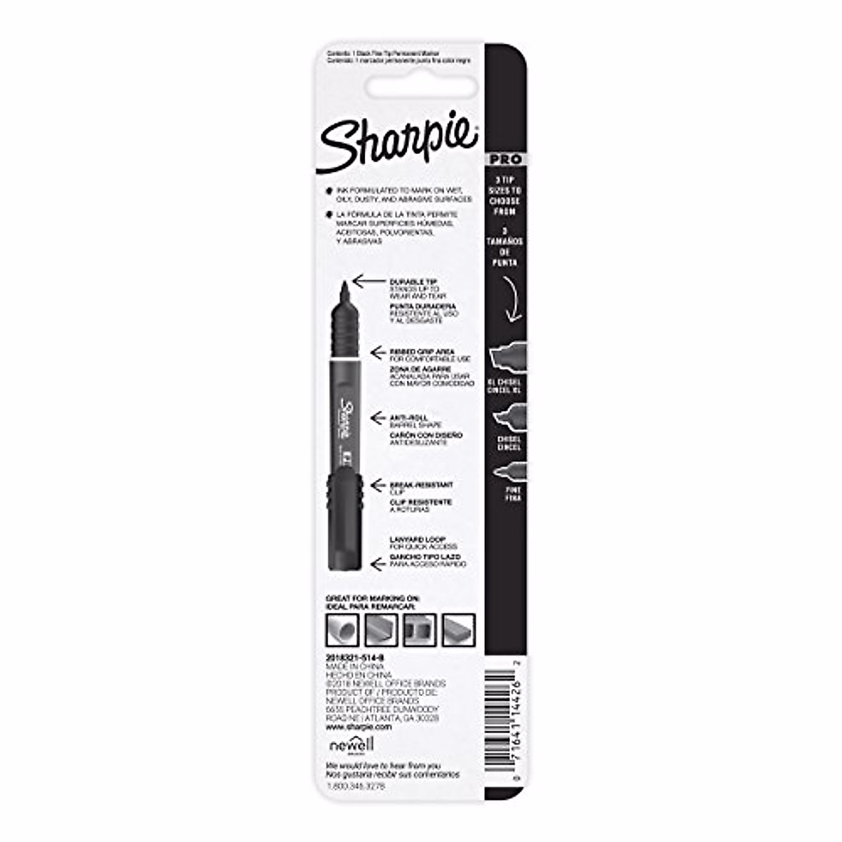 SHARPIE Pro Permanent Marker, Fine Point, Black Marker (2018321)