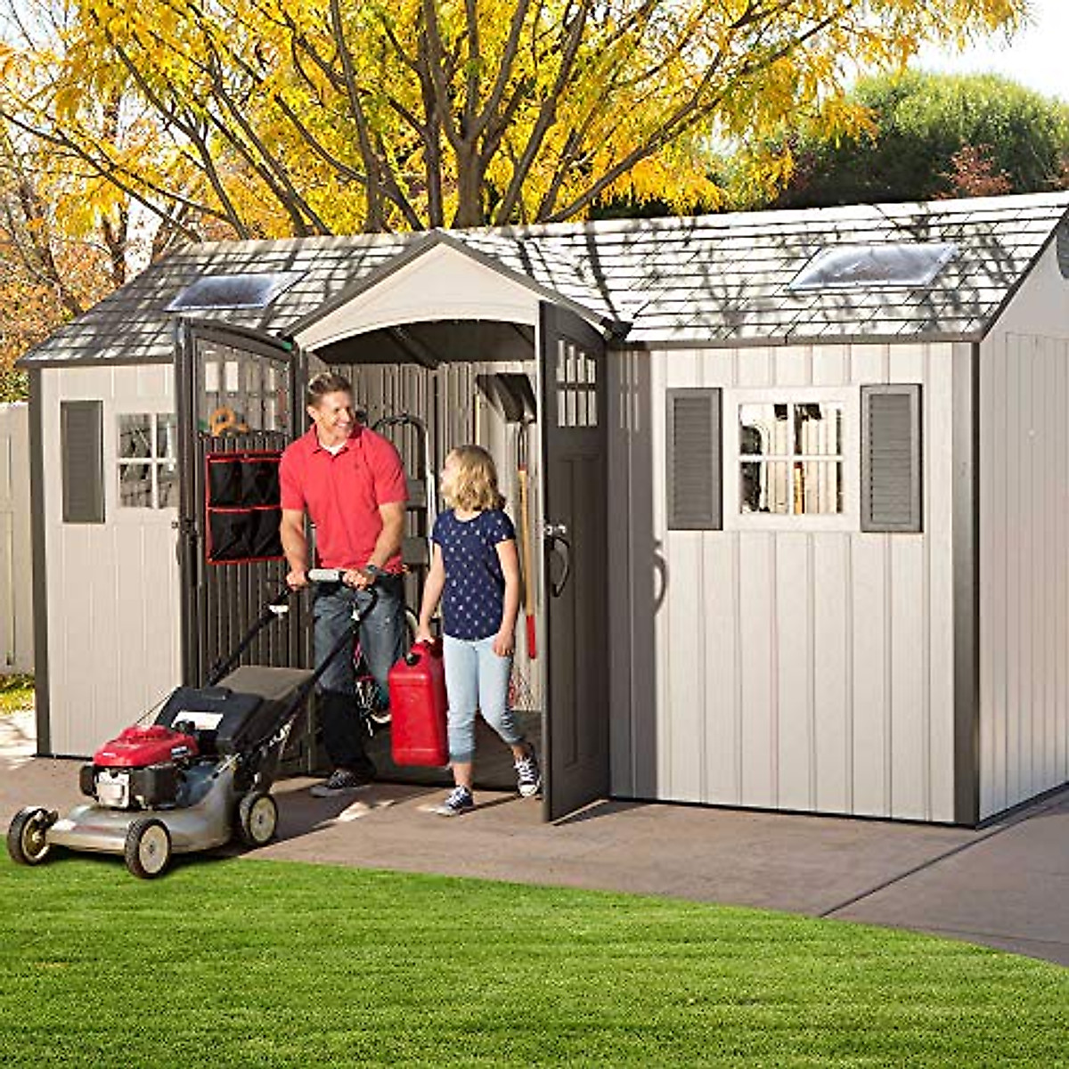 Lifetime 60138 Outdoor Storage Shed, Desert Sand, 15 x 8 Feet