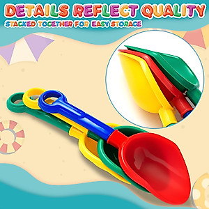 3pcs Beach Shovel for Kids Age 3-10, Large 10 Inch Sand Shovel Heavy Duty Thick Plastic Sand Scoops Great for Beach Toys for Kids, Sand Toys for Toddlers, Outdoor Sandbox Toys