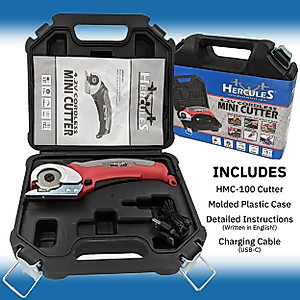 Hercules Cordless Electric Rotary Cutter, the Powerful and Versatile Electric Scissors Built for Cutting Fabric, Cardboard, Plastic, Leather, Vinyl, Carpet and Much More