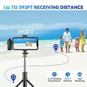 MAXTOP 3 in 1 Mini Microphone Wireless Lavalier Microphones for iPhone, Android and Camera- 2.4G Cordless Double Mics with Noise Reduction-Professional Video Recording Lav Mic for Interview, Vlog