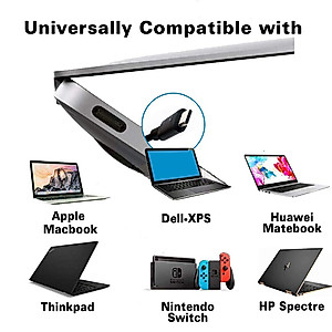 HotTopStar 45W USB C Charger Replacement for Dell Latitude 7390 2-in-1 7200 7275 7370 5175 2-in-1 Chromebook 3100 3300 3380 3400 3500 5190 5300 5400 LA45NM150 2YKOF Laptop Power Adapter Type-C 45W