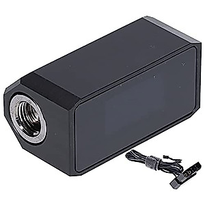 G1/4" Inline PC Water Cooling Flow Meter, Temperature/Flow/Speed OLED Display Digital Coolant Flow Indicator with Alarm for Desktop PC Water Cooler System