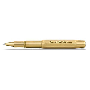 Kaweco Brass Sport Gel/Ballpoint Pen Including 0.7 mm Rollerball Pen Refill for Left Handed and Right-Handed in Classic Design with Ceramic Ball I Gel Rollerball 13.5 cm