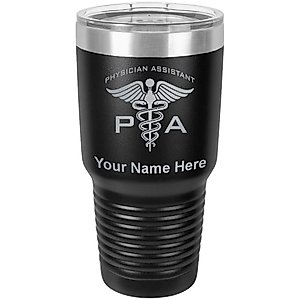 LaserGram 30oz Vacuum Insulated Tumbler Mug, PA Physician Assistant, Personalized Engraving Included (Black)
