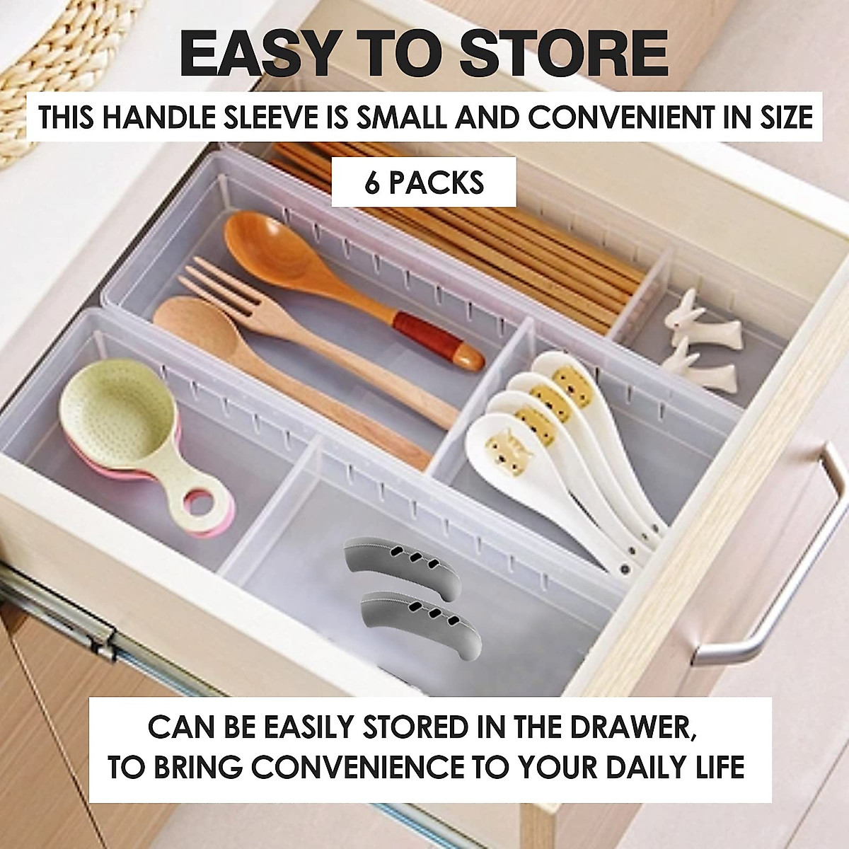 6 Pack Heat Resistant Silicone Pot Handle Covers - Universal Fit for Pots, Pans, and Skillets - Non-Slip Grip, Protects Hands from Hot Handles