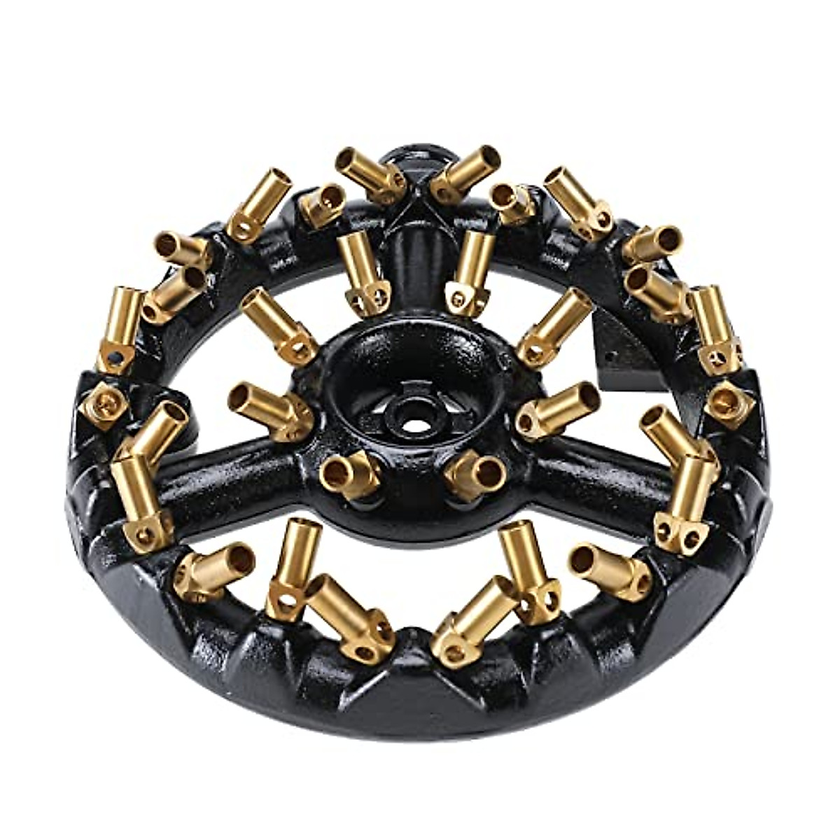 skyehomo Natural Gas Jet Burner for Chinese Wok Range, Grilling, Stir Fry | Bronze Round Nozzle Jet Burner Cast Iron with 32 Brass Tips - Up 160,000 BTU
