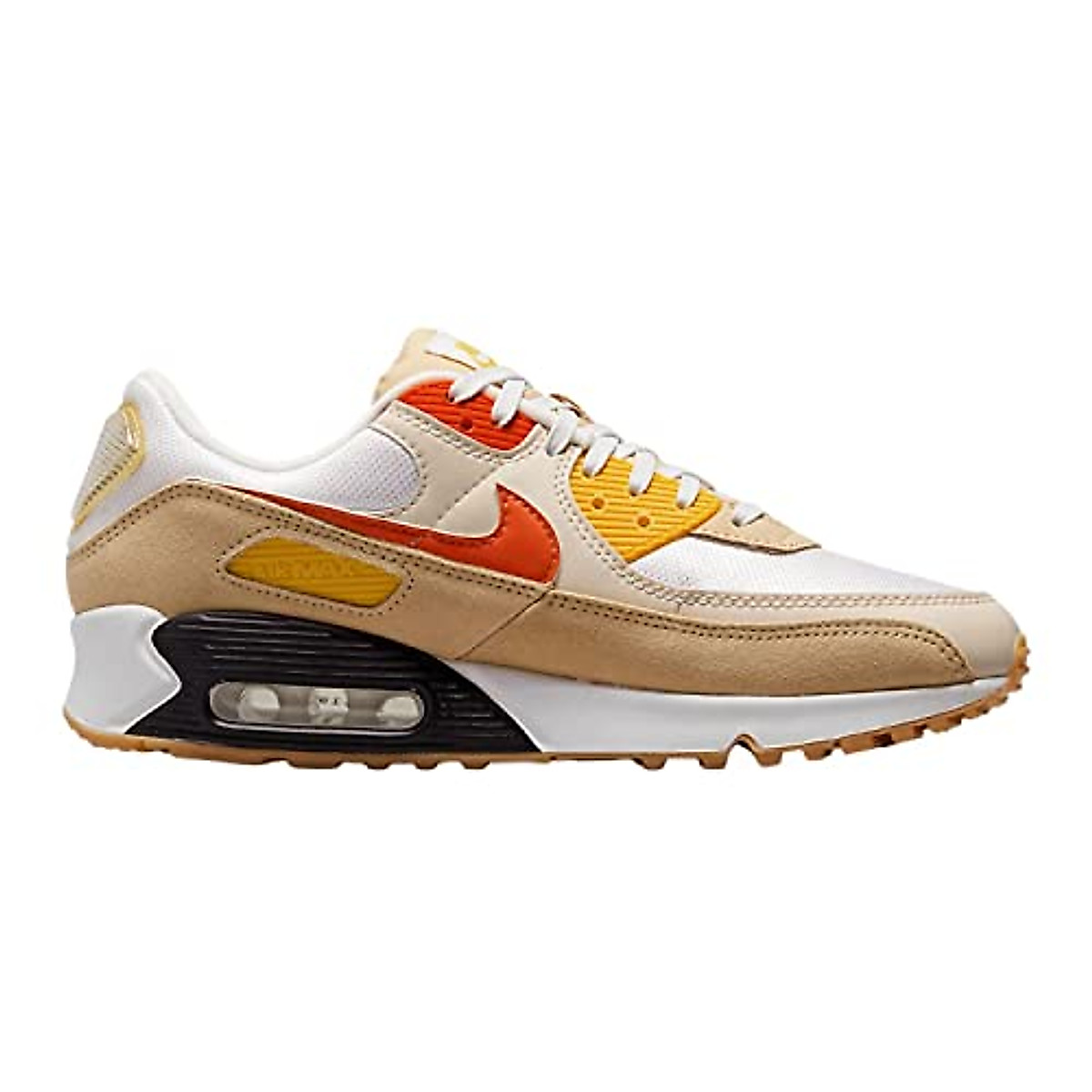 Nike mens Air Max 90 SE Shoes, Summit White/Safety Orange, 11