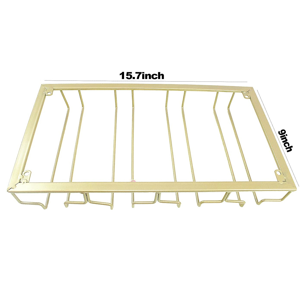 XIAOYU Wine Glass Racks, Stemware Racks, Wine Glass Rack Hanger, Stainless Steel Bar Home Cup Glass Holder, Under Cabinet Wine Glass Stemware Rack Holder, 4 Rows, Gold